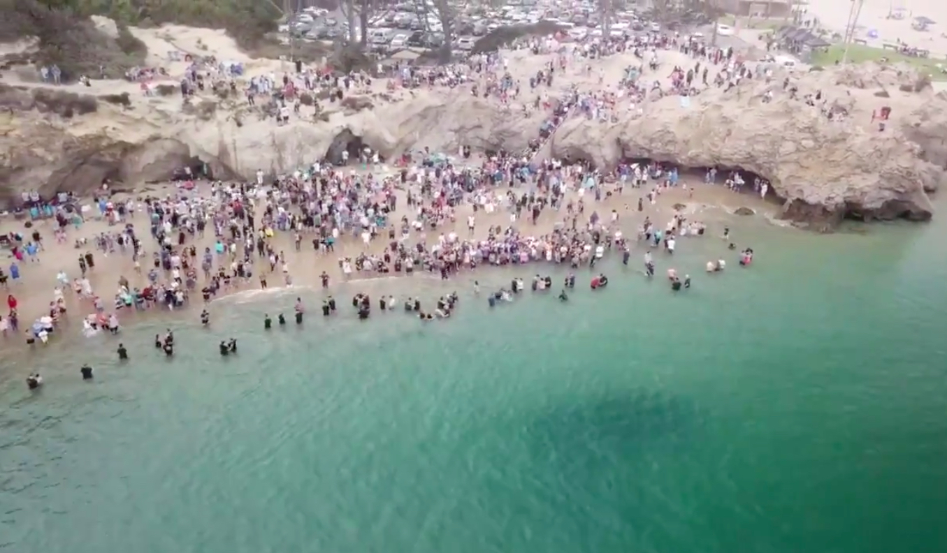 WATCH: Drone Footage Captures Hundreds of People Getting Baptized on ... WATCH: Drone Footage Captures Hundreds of People Getting Baptized on ...